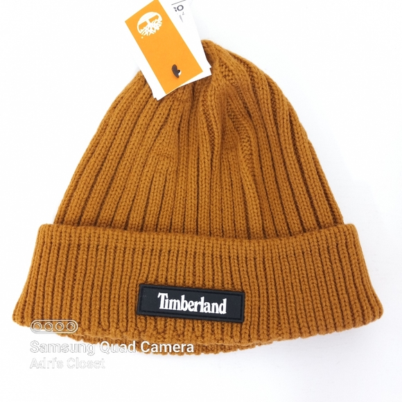 Timberland | Accessories | Timberland Wheat Rubber Logo Ribbed Knit ...
